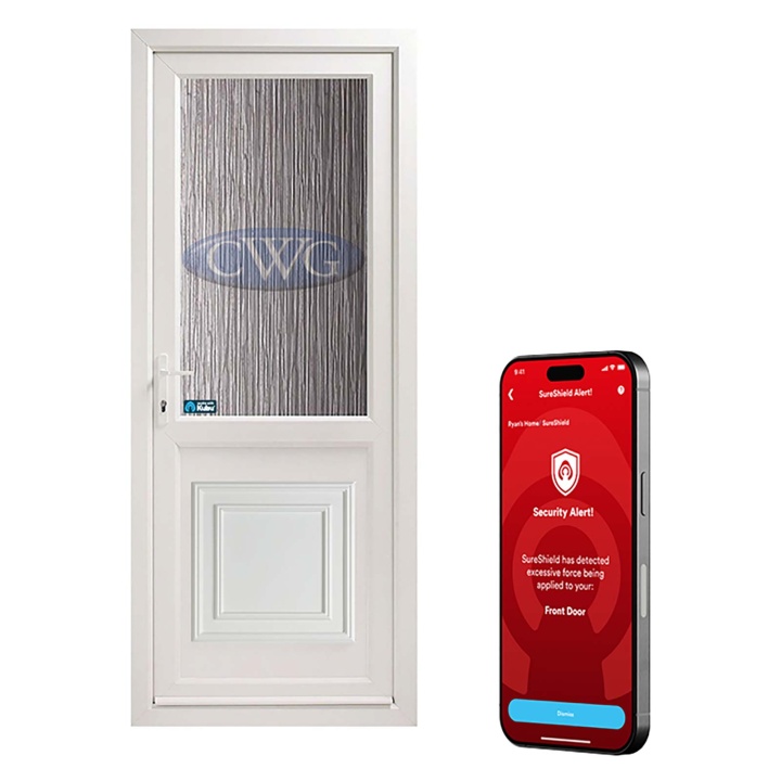 Smart Security Obscure Glazed Right-Hung uPVC Door Set 840 x 2085mm | Selco