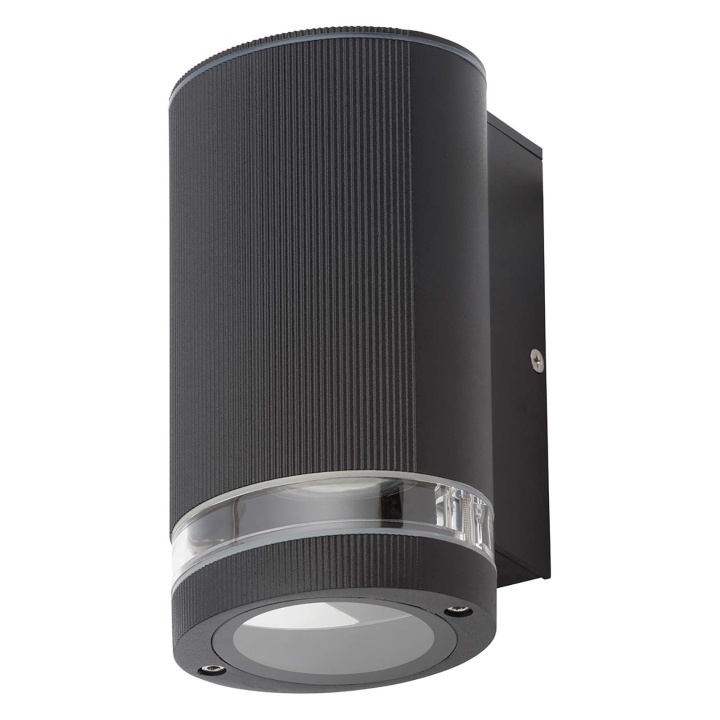Zinc Helix Up Or Down Wall Light Black IP44 | Selco