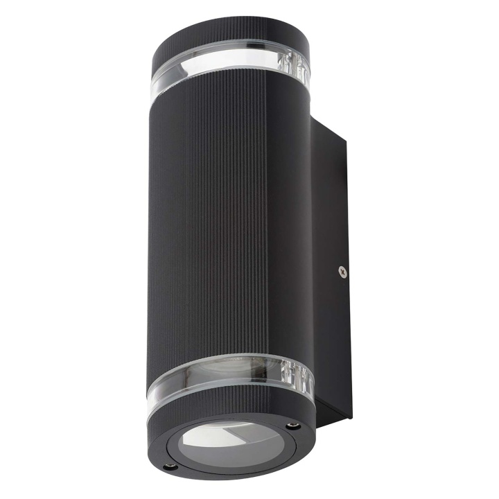 Zinc Helix Up And Down Wall Light Black IP44 | Selco