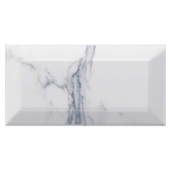 Metro Gloss Calacatta Ceramic Wall Tile 100 x 200mm | Selco