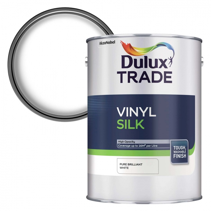 Dulux Trade Vinyl Silk Emulsion Brilliant White 5ltr | Selco Dulux Trade Vinyl Silk Emulsion Brilliant White 5ltr | Selco