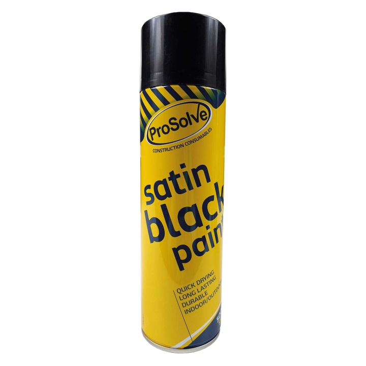ProSolve All-Purpose Black Satin Spray Paint 500ml | Black Spray Paint | Selco | Selco