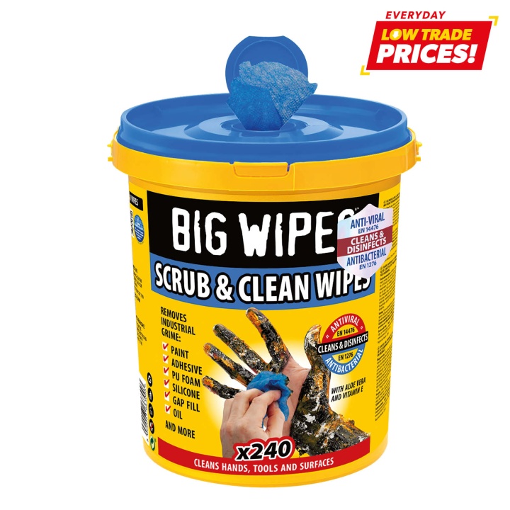 Big Wipes Scrub & Clean Wipe 240 Bucket | Selco