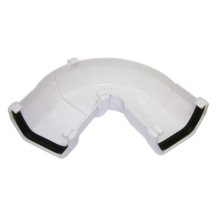FloPlast White 114mm Square Line 50-156° Adjustable Gutter Angle | Selco