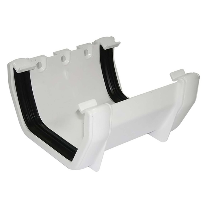 FloPlast White 114mm Square Line Gutter Union Bracket | Selco