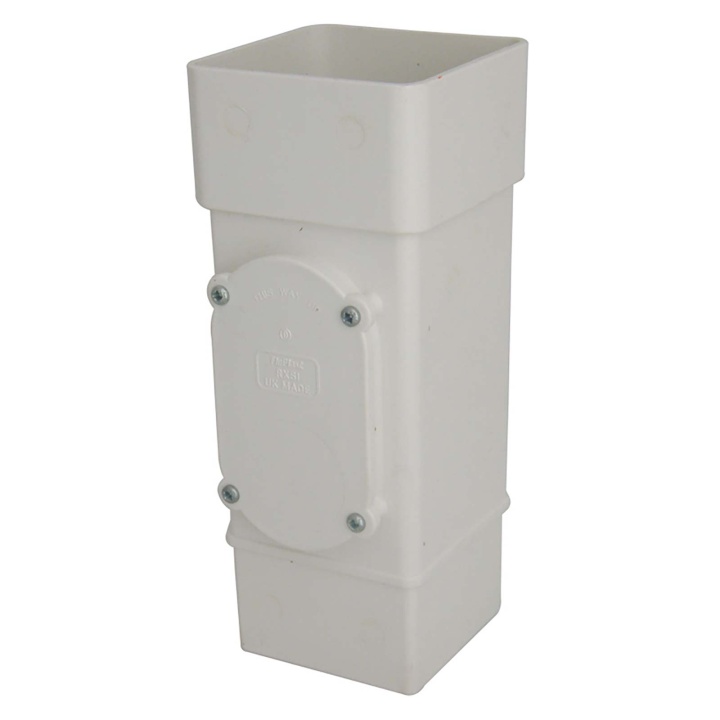 FloPlast White 65mm Square Downpipe Access Pipe | Selco