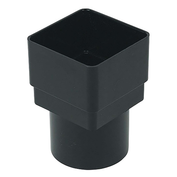 FloPlast Black Square to Round Downpipe Adaptor | Selco
