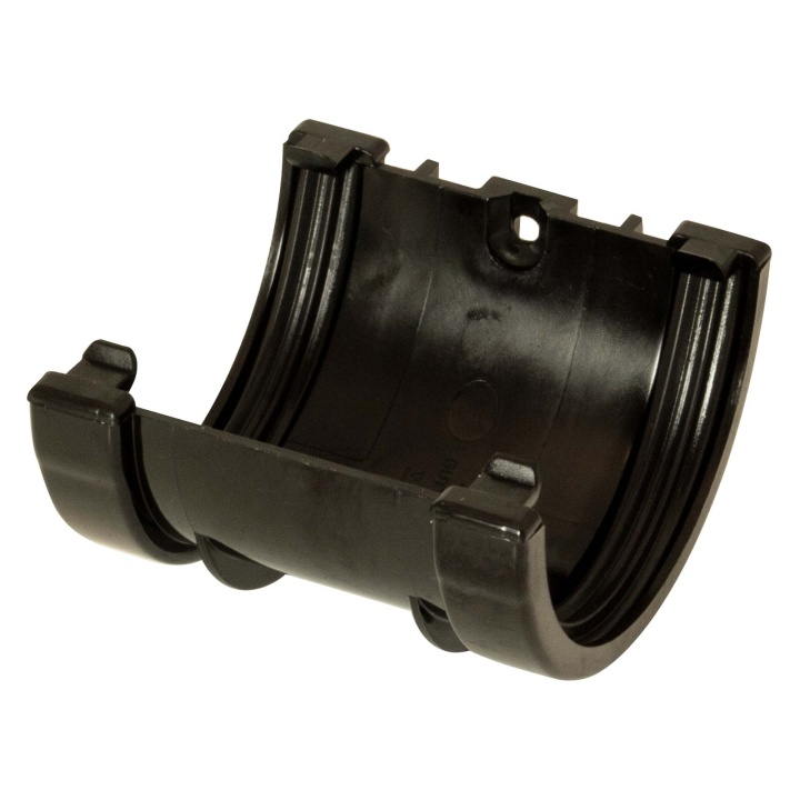 FloPlast Black Miniflo 76mm Half Round Gutter Union Bracket | Selco
