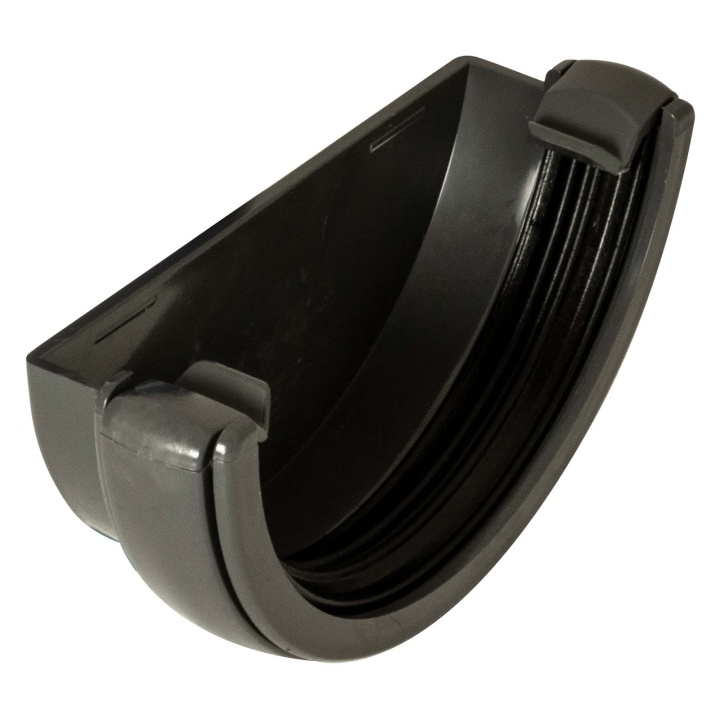 FloPlast Anthracite Grey 112mm Half Round Gutter External Stop End | Selco