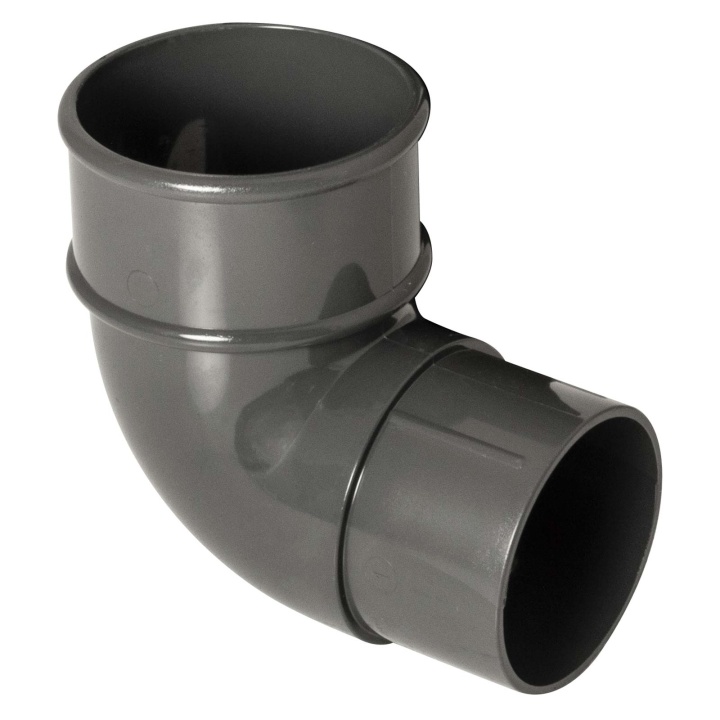 FloPlast Anthracite Grey 68mm Round Downpipe 92.5° Offset Bend | Selco