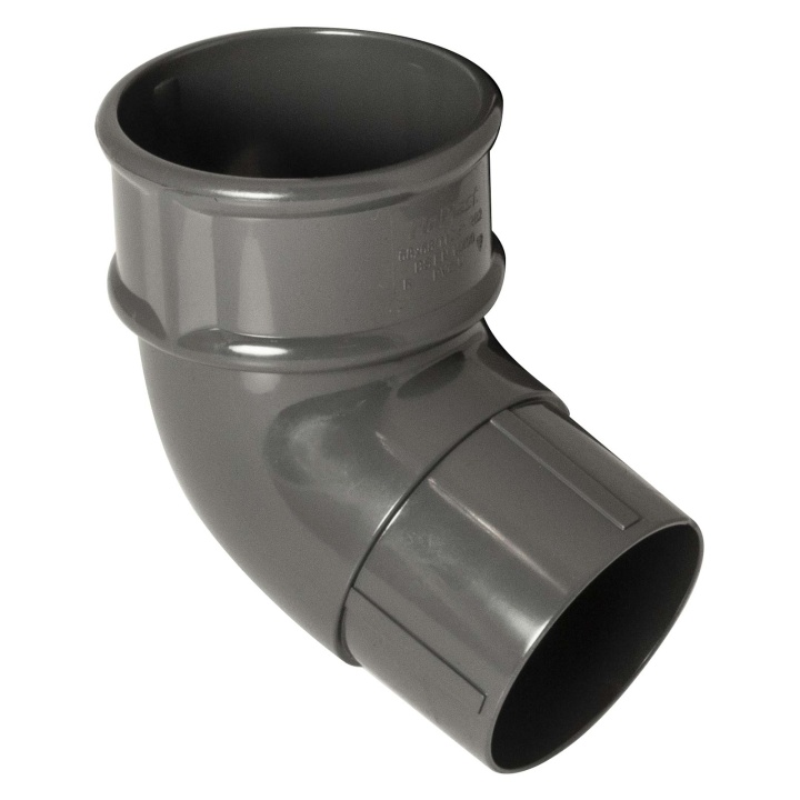 FloPlast Anthracite Grey 68mm Round Downpipe 112.5° Offset Bend | Selco