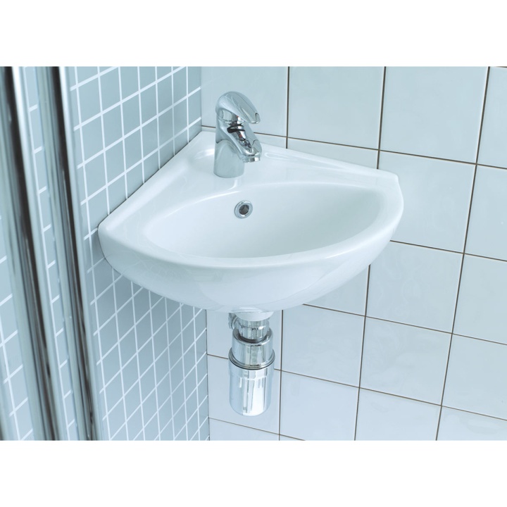 Lecico Atlas 2 Tap Hole Cloakroom Corner Basin 470 x 417mm | Selco