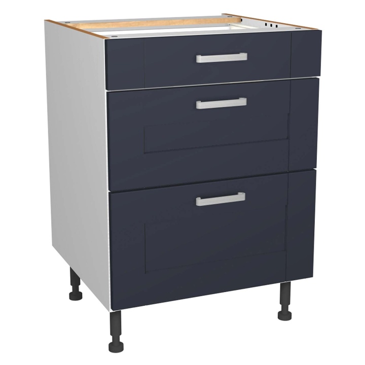 Verona Navy 600mm Three Drawer Unit | Selco