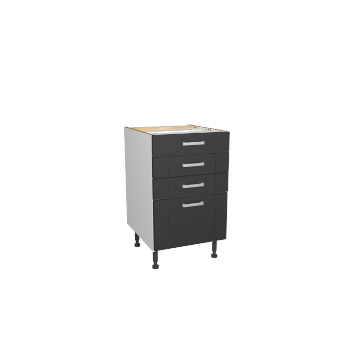 Verona Dark Grey 500mm Four Drawer Unit | Selco