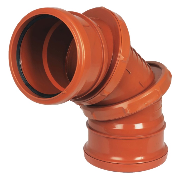 FloPlast 110mm Underground 0-90° Double Socket Adjustable Bend | Selco