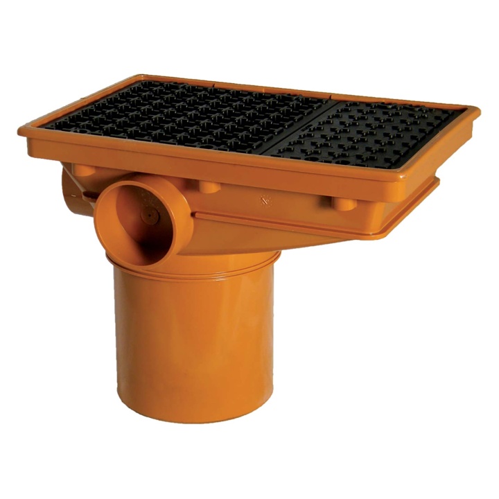 FloPlast 110mm Underground Rectangular Drain Inlet Hopper with Grid | Selco