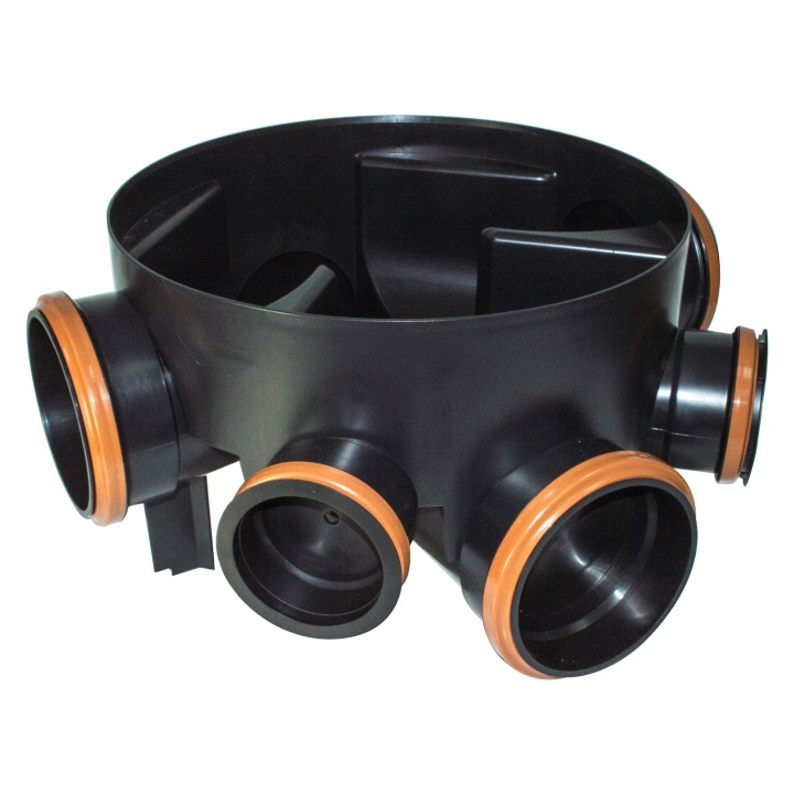 FloPlast Underground Chamber Base with 5 Fixed Inlets 160 x 450mm | Selco
