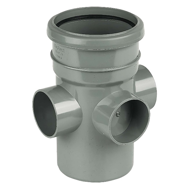 FloPlast Grey 110mm Soil Socket Tail Boss Pipe | Selco
