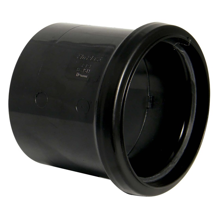 FloPlast Black 110mm Soil Push Fit Single Socket Coupler | Selco
