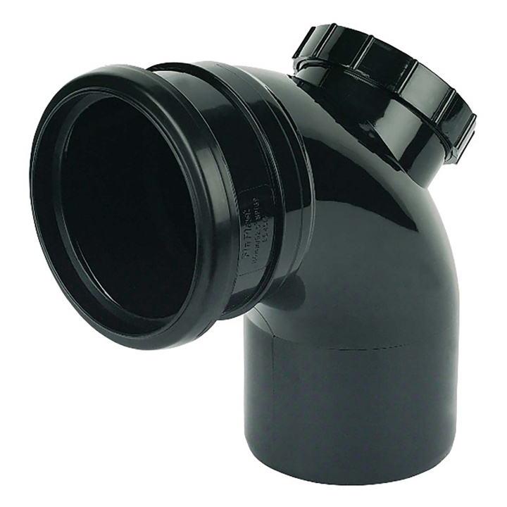 FloPlast Black 110mm Soil 92.5° Single Socket Access Bend | Selco