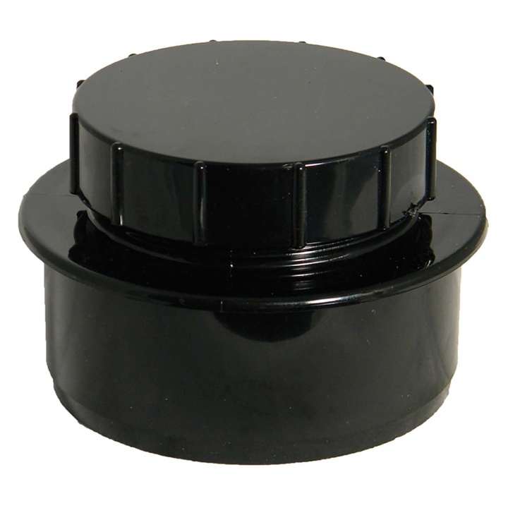 FloPlast Black 110mm Soil Screwed Access Cap | Selco
