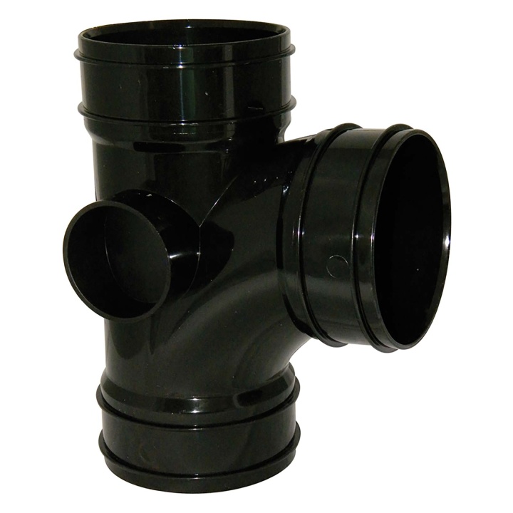 FloPlast Black 110mm Soil 92.5° Triple Solvent Socket Branch | Selco