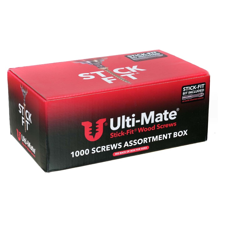 Assorted 1000 Pack of Ulti-Mate® Stick-Fit® Woodscrews | Selco