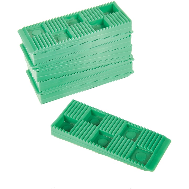Wedgit Green Interlocking Plastic Wedges 80 x 30 x 10mm Pack of 30 | Selco