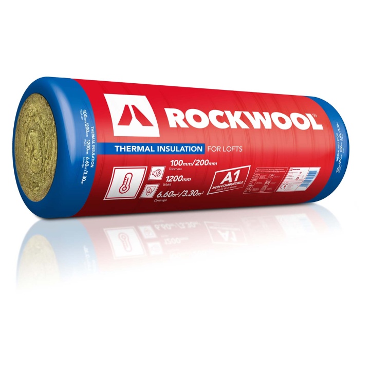 Rockwool Thermal Loft Roll Covers at 100mm/200mm 6.6m²/3.3m² | Selco