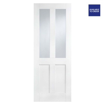 London Glazed 2 Panel Primed White Doors | Selco