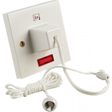 45A DP Ceiling Pull Switch White | Selco