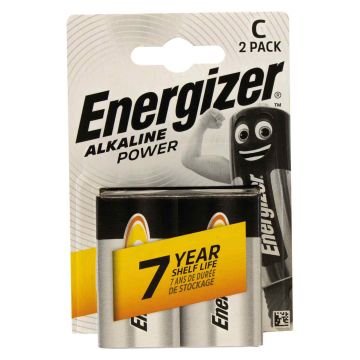 Energizer Alkaline Power C E93 BP Batteries Pack of 2 | C Batteries | Selco