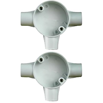 20mm White Conduit Tee Box Pack of 2 | Selco