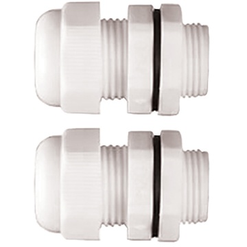 20mm White Conduit Compression Glands Pack of 2 | Selco