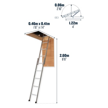 Werner Spacemaker Aluminium 2 Section Loft Ladder | Selco | Selco