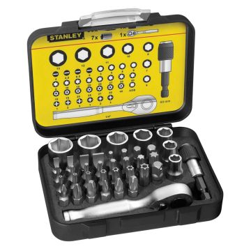 Stanley Fatmax 39-Piece Bit & Socket Set with ¼" Ratchet | Selco