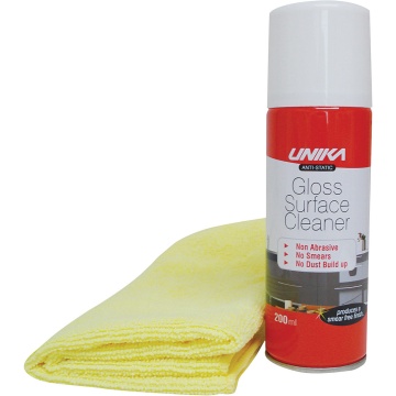 Unika Gloss Surface Cleaner with Cloth 200ml | Selco