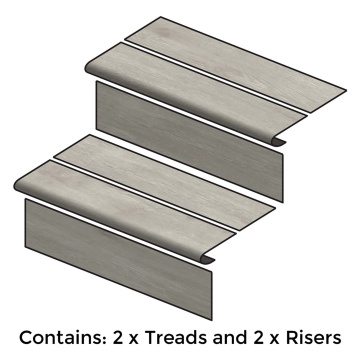 Kwikclad 2 Tread & Riser Stair Cladding Kit Bridgeport Oak | Selco