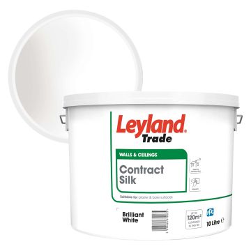 Leyland Trade Contract Silk Emulsion Brilliant White 10L | Selco