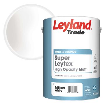 Leyland Trade Super Leytex Matt Emulsion Brilliant White 5L | Selco