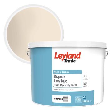 Leyland Trade Super Leytex Matt Emulsion Magnolia 15L | Selco