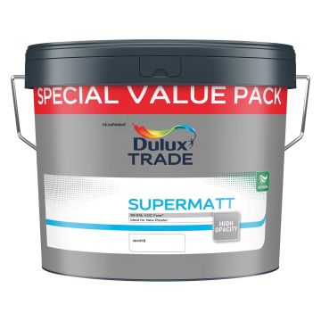 Dulux Trade Supermatt White Emulsion12ltr | Paint | Selco | Selco