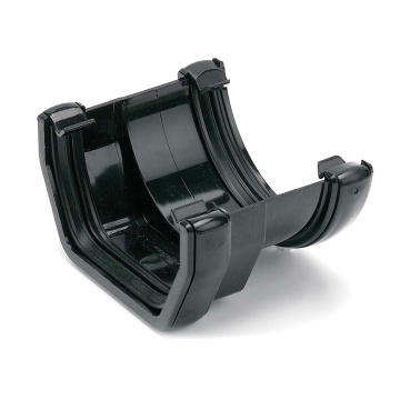 FloPlast Black 114mm Square to Half Round Gutter Adaptor | Selco