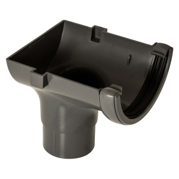 FloPlast Anthracite Grey 112mm Half Round Gutter Stop End Outlet | Selco