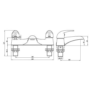 Deva Pisa Bath Filler Mixer Tap | Bathroom Bath Taps | Selco | Selco