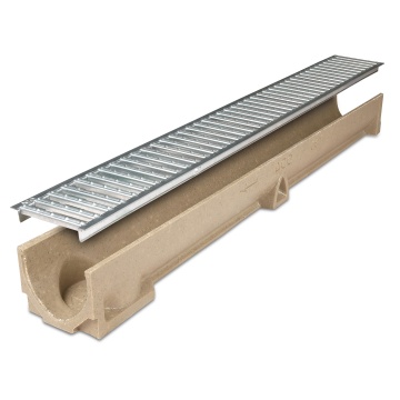 ACO RainDrain 1m Channel with Galvanised Steel Grating | Selco