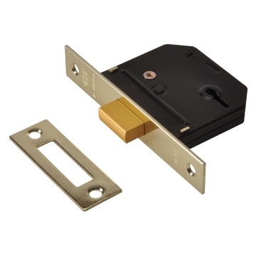 Union 3 Lever Mortice Deadlock 3" Polished Brass | Selco