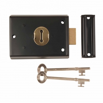 Double Handed Rim Deadlock Black 101 x 75mm | Selco