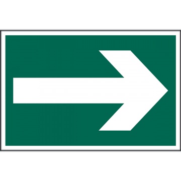 Green Arrow Sign 300 x 200mm Self Adhesive | Selco